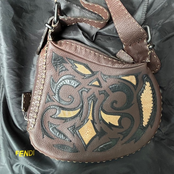Fendi | Bags | Rare Fendi Stingray Exotic Leather Inlay Oyster ...